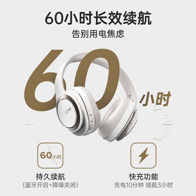 Cleer ENDURO ANC First Class Bluetooth Headphones 60 Hours Wireless ...