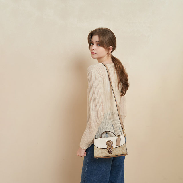 COACH/Coach official outlet model Kleo small women's PVC printed one ...