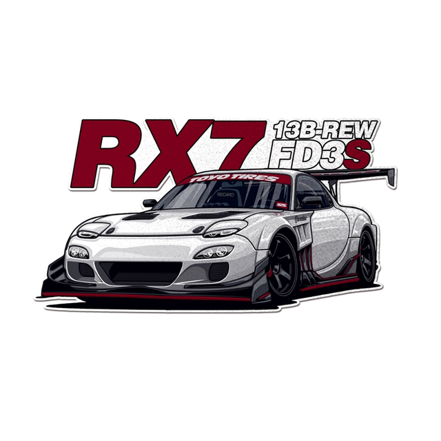 Mazda rx7 rotor horse 3 star mx5 reflective car sticker scratch cover ...