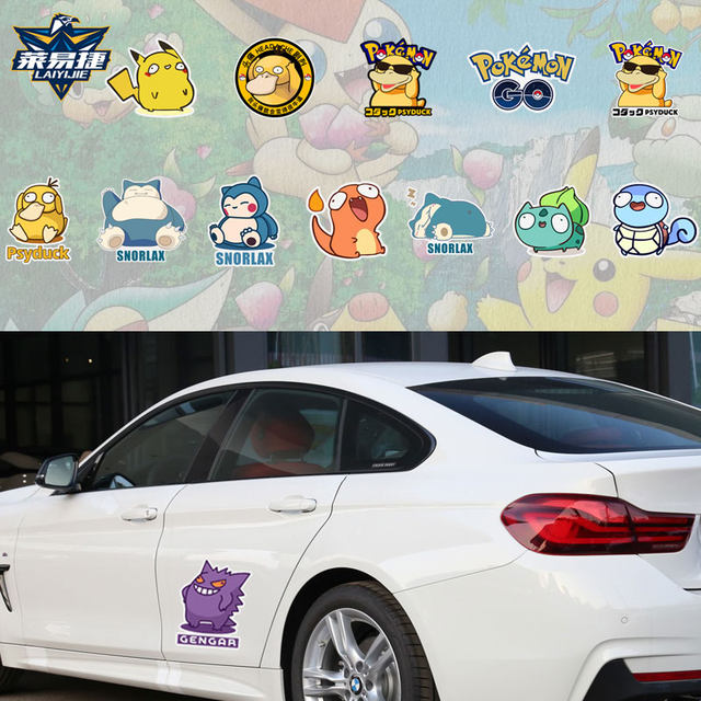 Pokemon Bulbasaur Charmander Pikachu Squirtle Body Reflective Car Sticker
