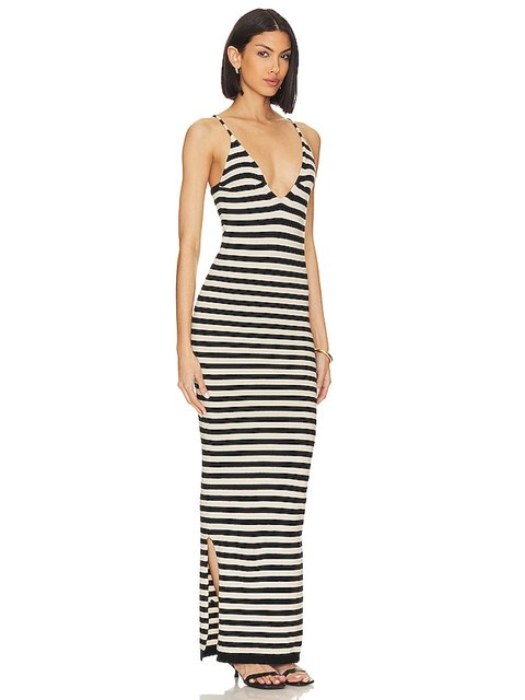 [New spring product] SNDYS long skirt V-neck sexy suspender long dress ...