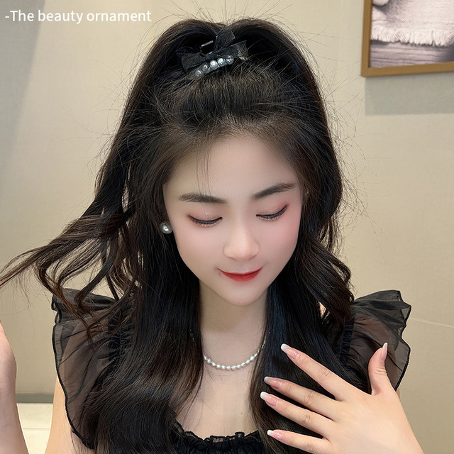 2024 New Pearl Mesh Bow Small Clip Side Forehead Bangs Broken Hair Clip ...