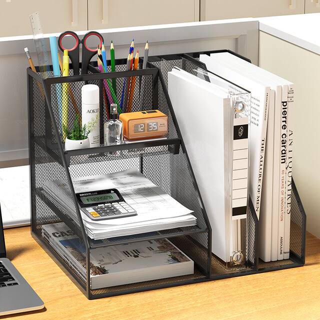 Iron file rack a4 new desktop storage rack with multiple columns and ...