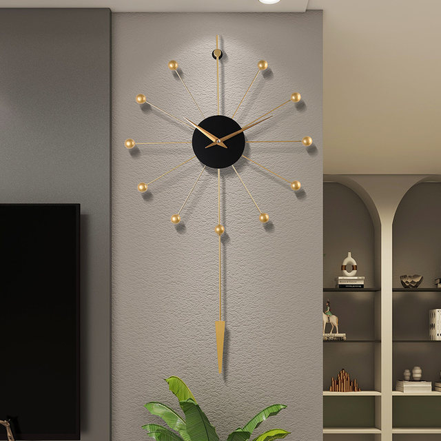 Wall clock living room home modern simple atmospheric fashion clock ...