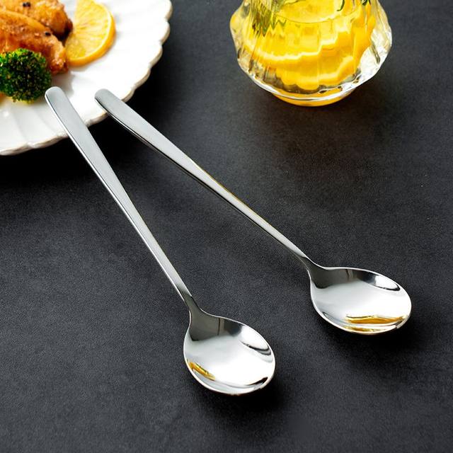 Korean internet celebrity stainless steel thickened long handle oval ...
