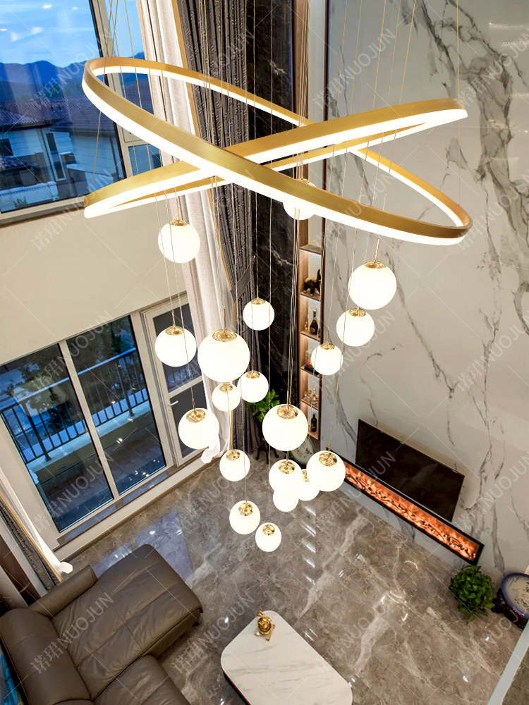 Nuojun 15-Svjetlosni Stakleni Luster - Moderna LED Rasvjeta za Stepenice