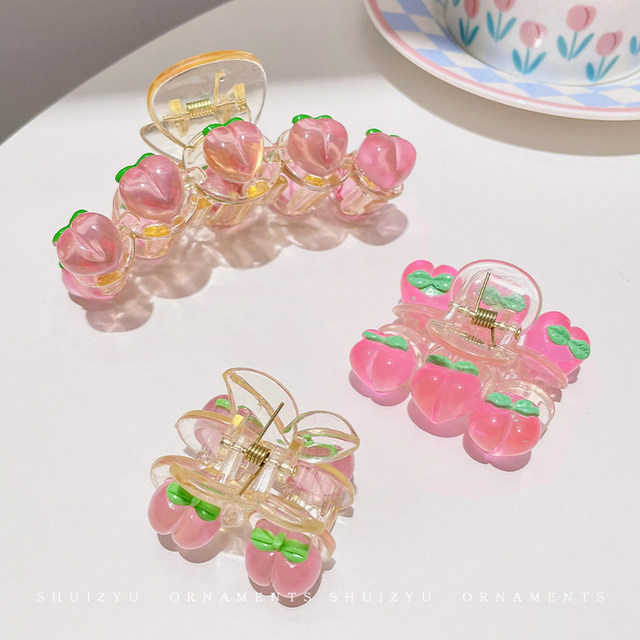 Pink grabber clip for the back of women's head large shark clip hair ...