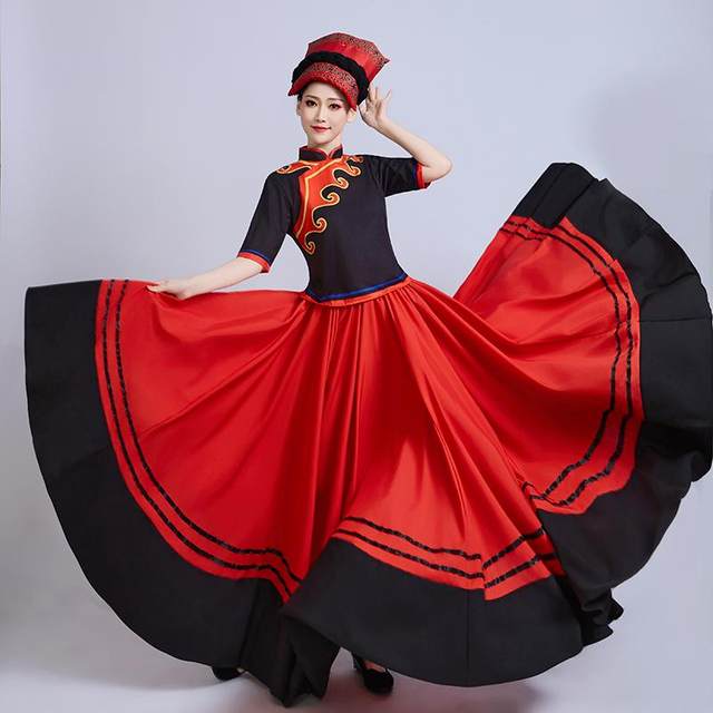 The new Yi clothing female Ajiru Li Meijing Yi dance clothing big swing ...