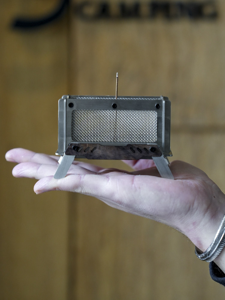 Block Outdoor Walnut Incense Burner - Mini Wood Fire Stove