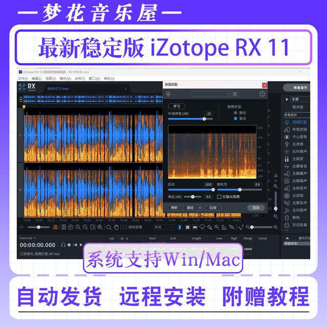 iZotope RX 11 noise reduction vocal accompaniment Chinese version RX10 ...