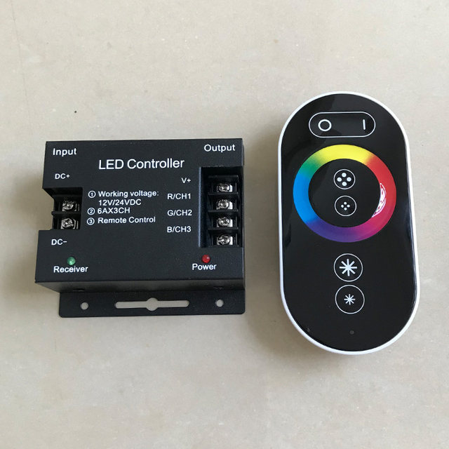 LED full color RGB colorful dimming controller DC5V12V24V light strip ...
