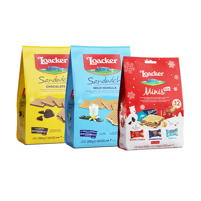 Loacker Laijia imported wafer biscuits casual chocolate sandwich snacks ...