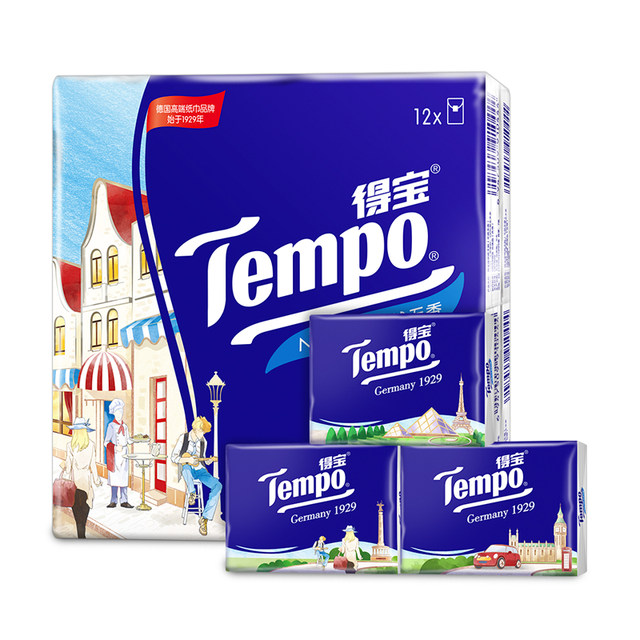 Tempo Depot Handkerchief Paper 4 Layers 12 Pack European Style ...
