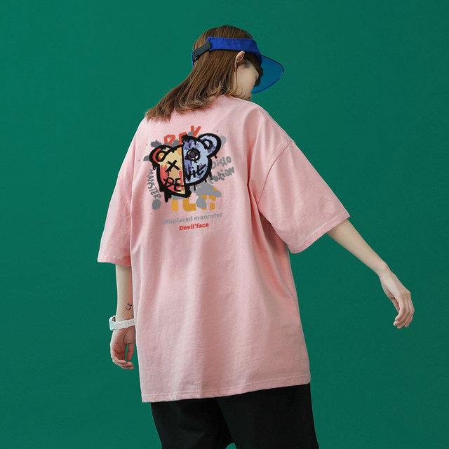 National fashion brand high school student short-sleeved T-shirt women ...