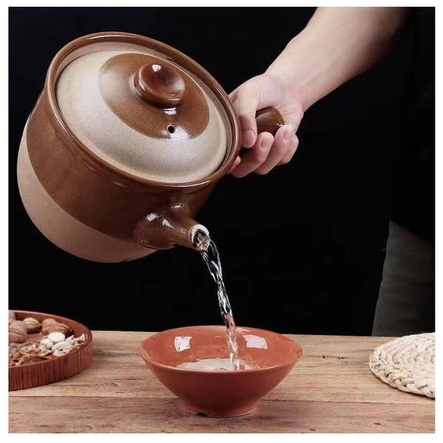 Medicinal pot, old-fashioned high-temperature-resistant clay pottery ...