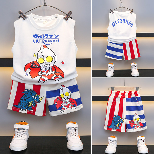 Ultraman Clothes Boys Summer Vest Suit 2025 New arrival Stylish Boy ...