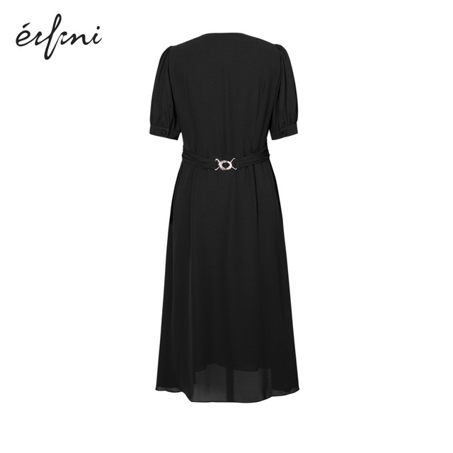 Evili V -neck Break, waist waist temperament dress 2024 autumn dress ...