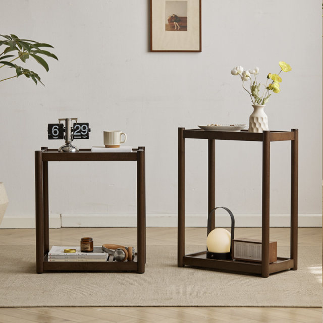 All solid wood small side table mobile small table sofa side cabinet ...