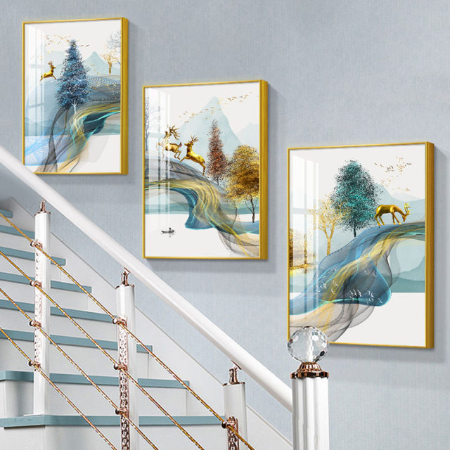 Decorative painting between the entrance of the staircase and the ...