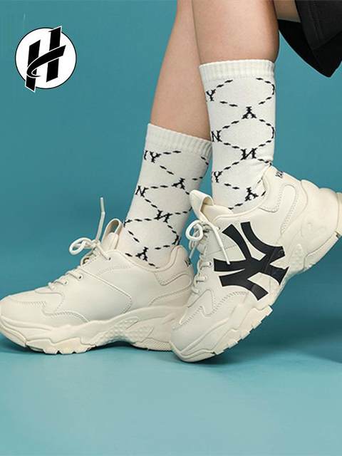 MLB running shoes retro shock absorbing men's low top height-enhancing ...