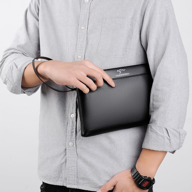 Saatchi Kangaroo Men's Bag Genuine Leather Envelope Bag 2024 New Clutch ...