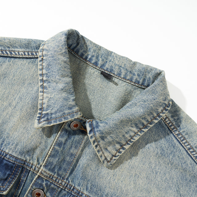 Zurich high-end vintage washed trendy brand denim jacket men's spring ...