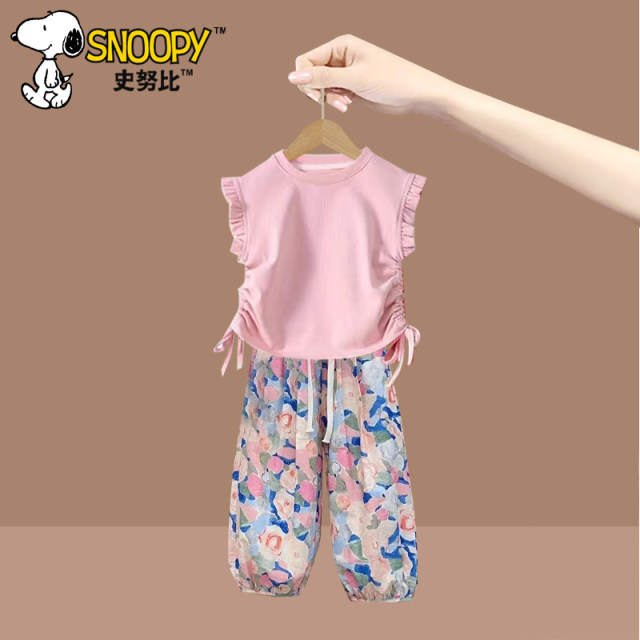 Snoopy Children's Clothing Girls' Summer Set Stylish Breathable Cool ...