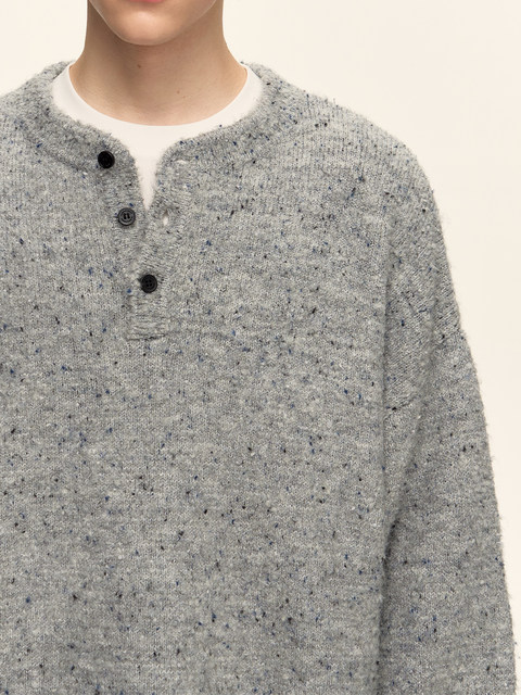 CLIMAX VISION loop yarn slack feeling Henry collar pullover sweater ...