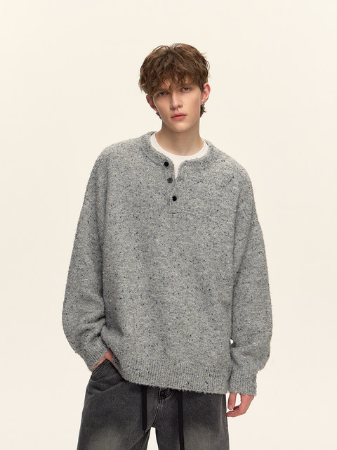 CLIMAX VISION loop yarn slack feeling Henry collar pullover sweater ...