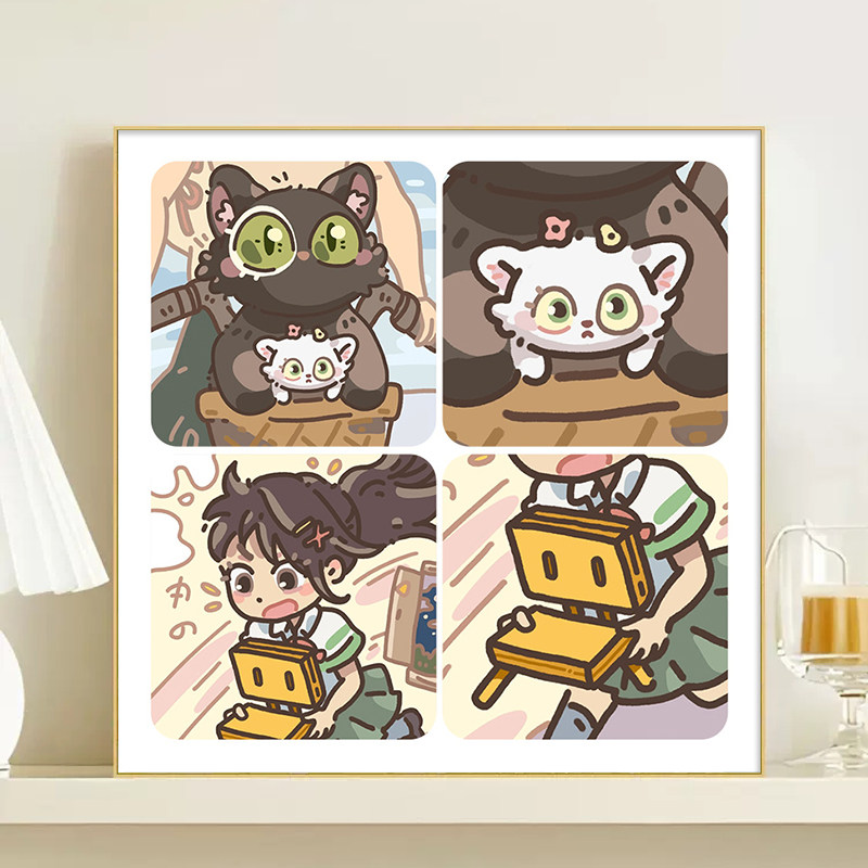 Bell Bud Journey DIY Digital Oil Painting Cartoon Hand-Colored Art