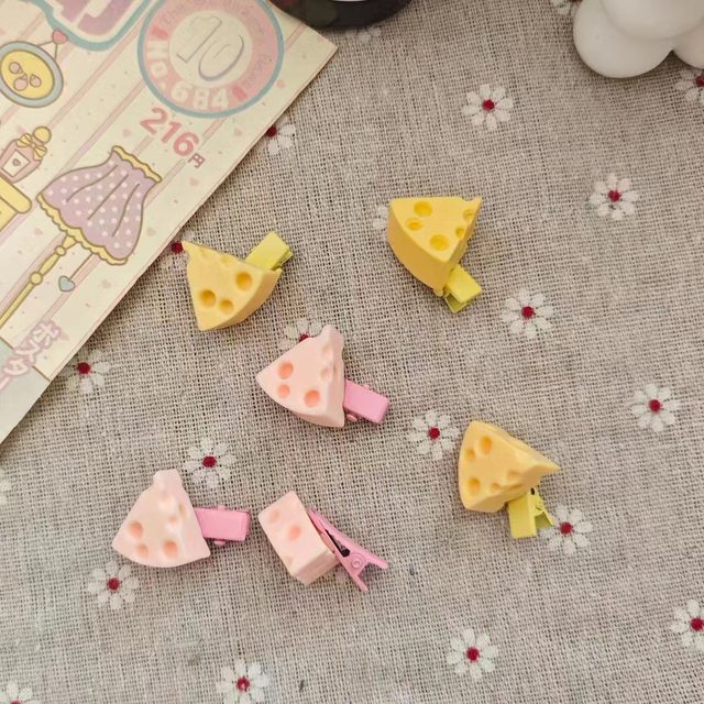 Cute cheese cheese hair clip sideways small broken hair bangs, front ...