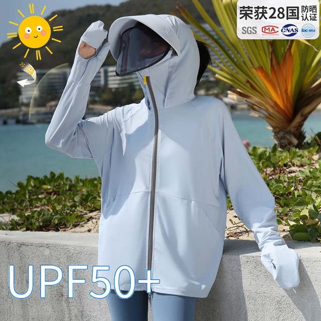 UPF50+ sun protection clothing for women in summer 2024 new anti-UV breathable thin ice silk ...