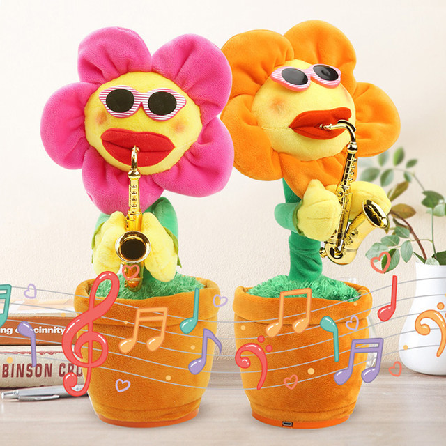 Dancing sunflower singing saxophone enchanting flower sun flower toy ...