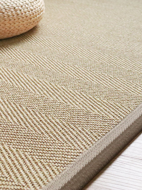 Handmade natural sisal carpet tea room living room coffee table sofa ...