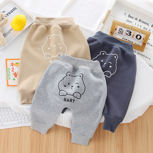 Babies with velvet pants in autumn and winter wearing baby big fart pp ...