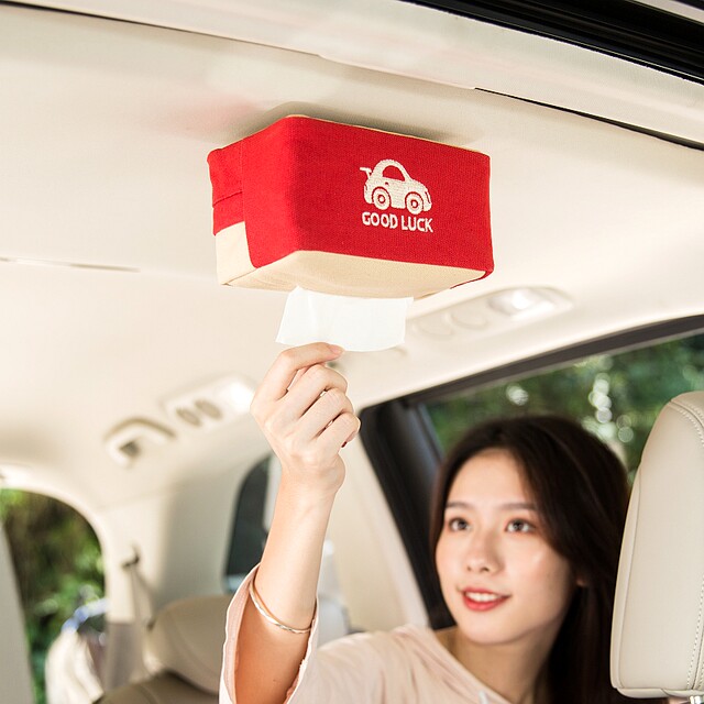 Creative canvas reinforced magnetic ceiling car tissue box in-car ...