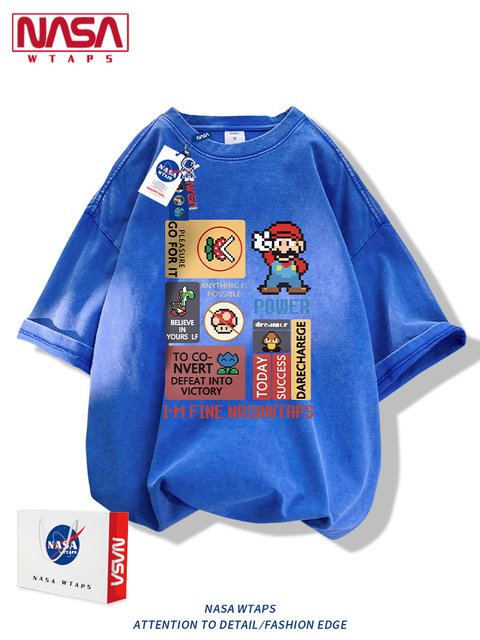 NASA WTAPS American heavyweight cartoon printed short-sleeved T-shirt ...