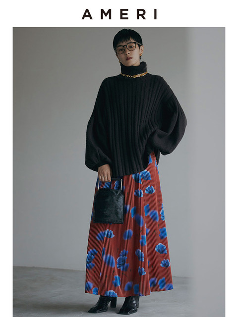 AMERI autumn and winter trendy women's clothing original custom bold print retro elegant ...