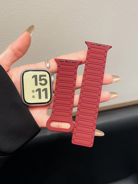 New burgundy suitable for iwatch watch strap s10 apple watch strap s9 ...