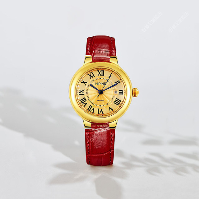 HIPINE gold watch women's pure gold 999 pure gold watch women's Swiss ...