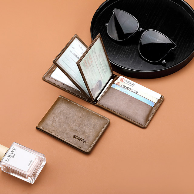 Driver's License Leather Case Men's Multi-Function Card Case Soft ...