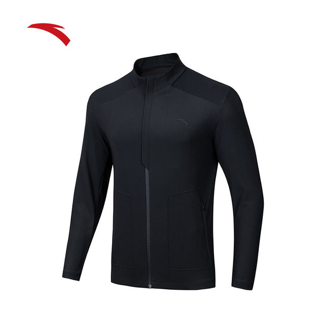 ANTA knitted sports jacket men's autumn new stand-up collar cardigan ...