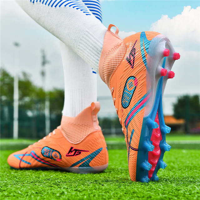 Children's football shoes autumn and winter warm boys' shoes AG long ...