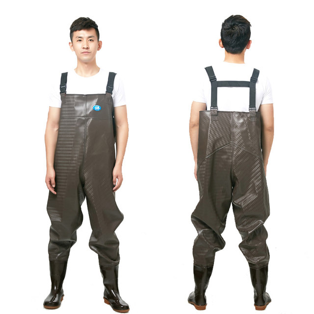 Jiang Taigong thickened water pants fishing suit half body straps to ...