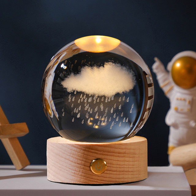 Creative luminous crystal ball ornaments, healing starry sky desktop ...