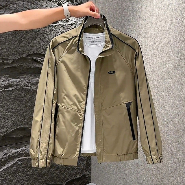 Autumn new style light luxury high-end stand-up collar jacket men's ...