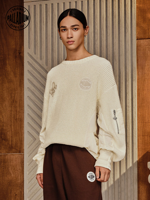 PALLADIUM Paladin casual fashion trend iris round neck sweater for men ...