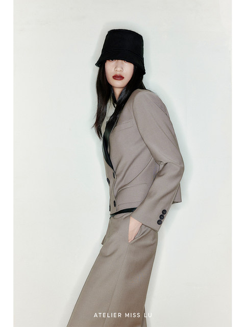 AtelierMissLu Designer Brand Natural Wool Mixed Mohair Sheepleather ...