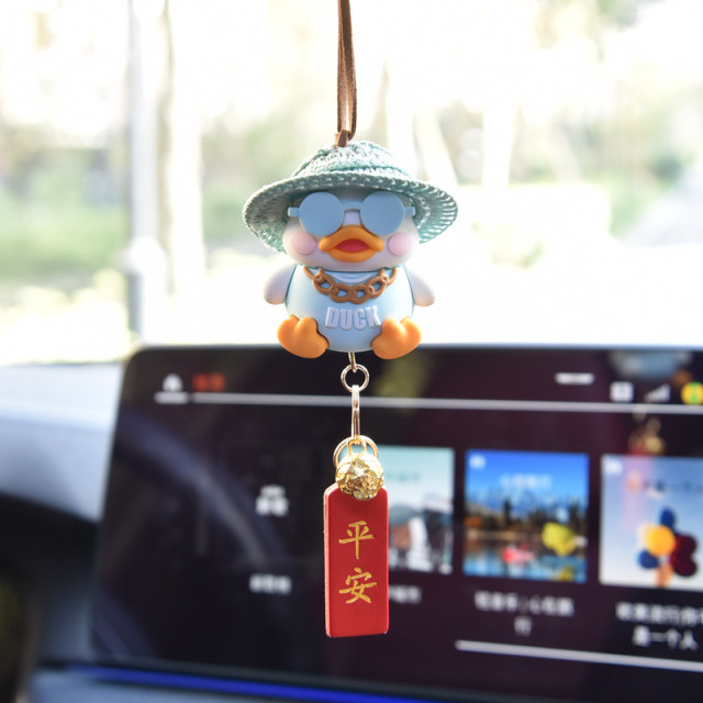 Creative car pendant cute cartoon duck car car rearview mirror hanging ...