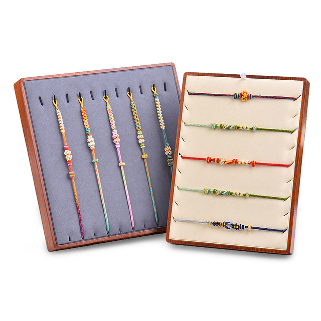 Handmade rope display props hand rope tray wood grain leather Chinese ...